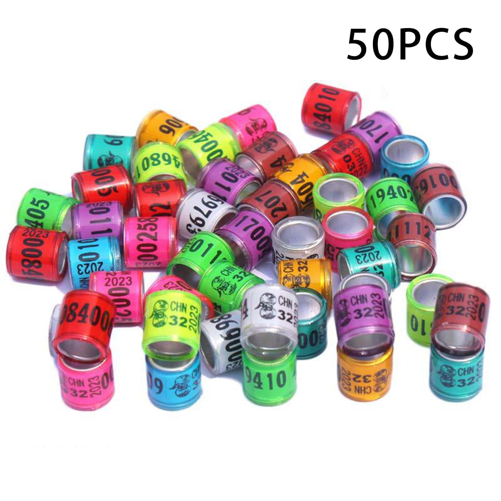 50x 2023 Aluminium Leg Rings Dove Foot Bands Identification for Parrot ...