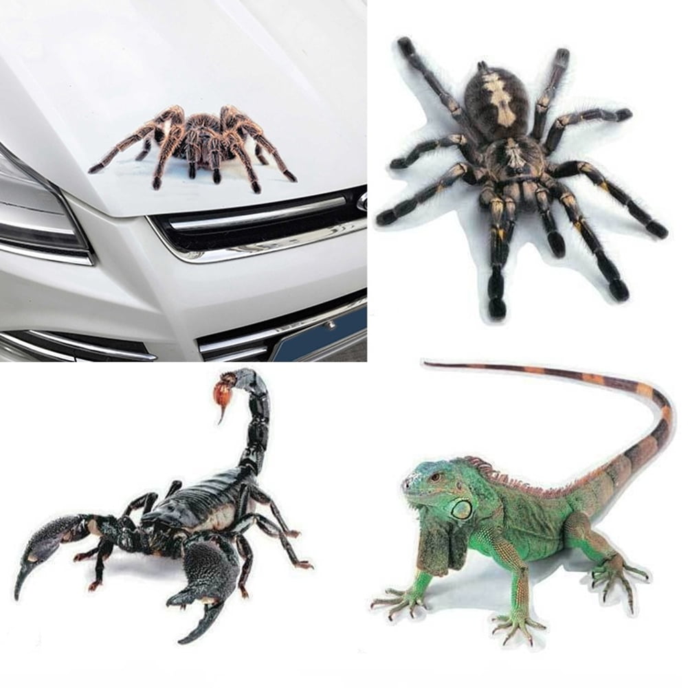 Walbest 1PC Scorpion Spider Lizard Car Sticker Scary Simulation Animal ...