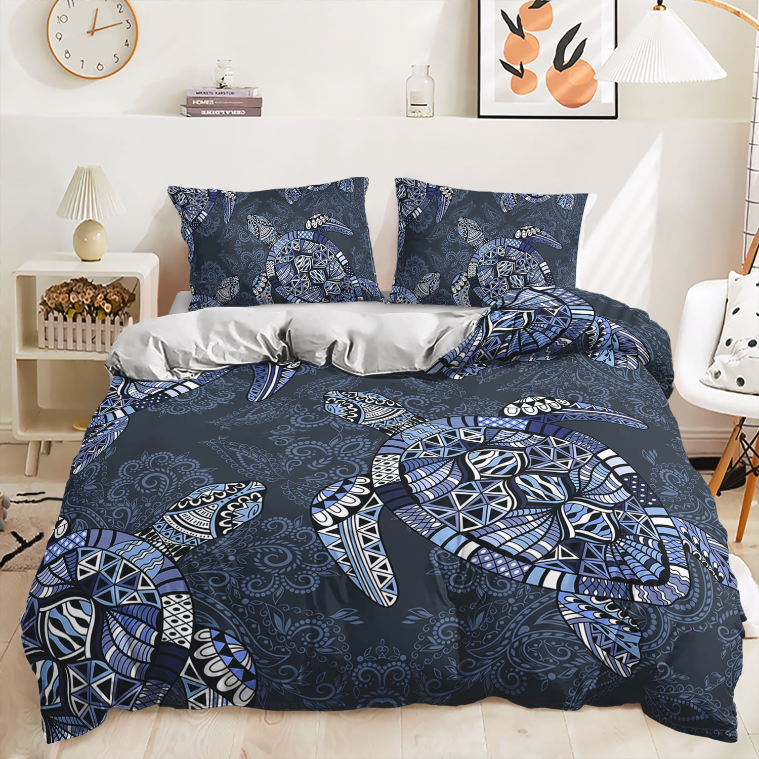 Hosima 3-Piece 3D Digital Printed Polyester Down Quilt Cover With ...