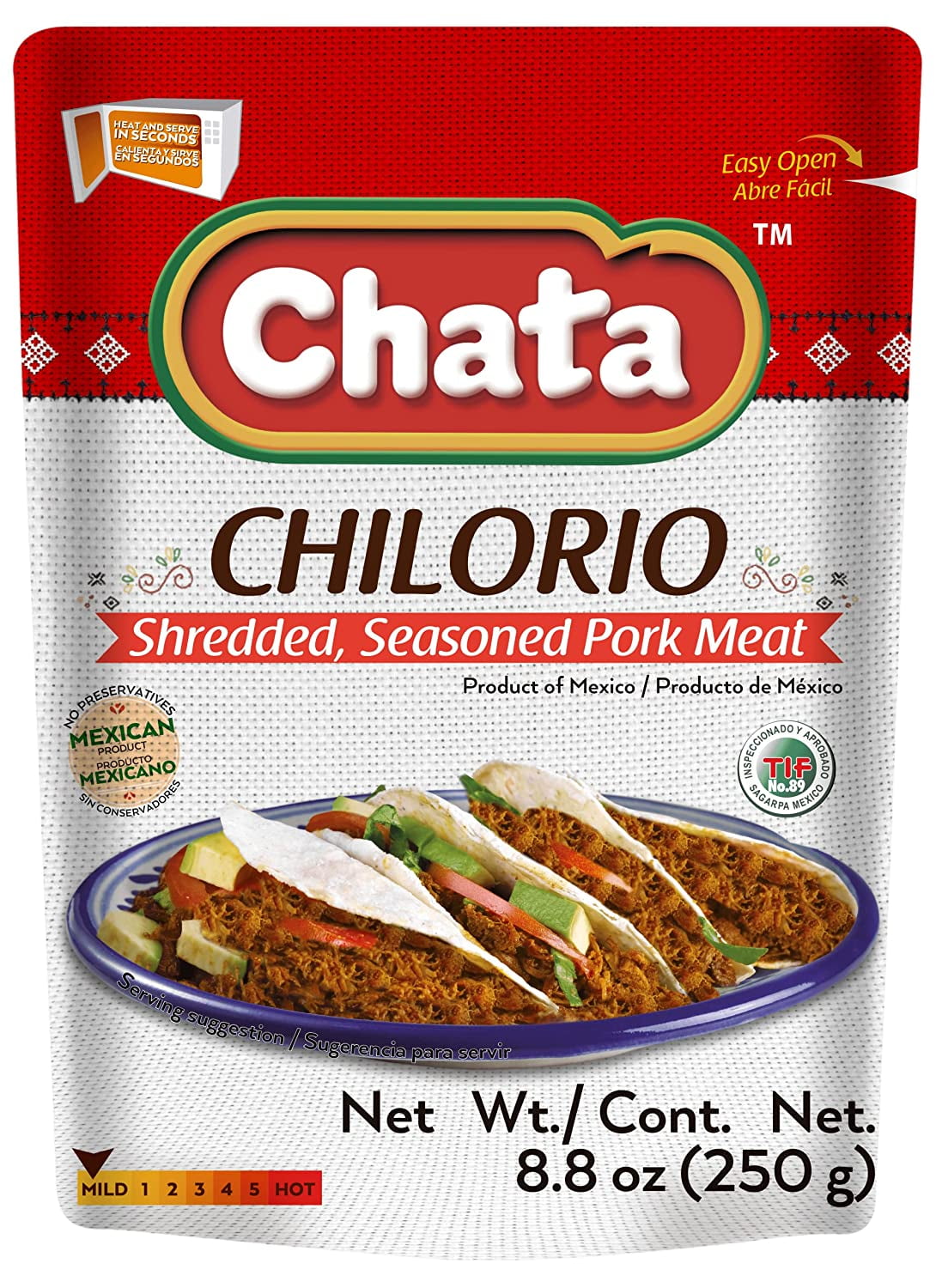 Chata Pork Chilorio - Shredded, Seasoned with Chili & Salt, Ready-to ...