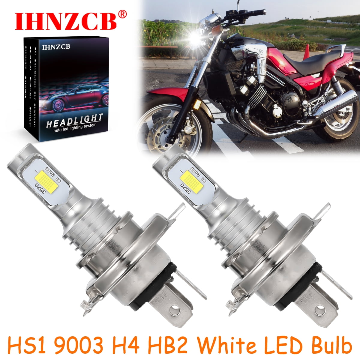 IHNZCB for Yamaha Fazer FZX700 1986-1987 - 2X HS1 9003 H4 HB2 LED ...