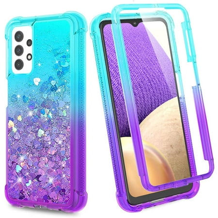 Samsung Galaxy A32 5G Case, Glitter Liquid Full Body Rugged with Built ...