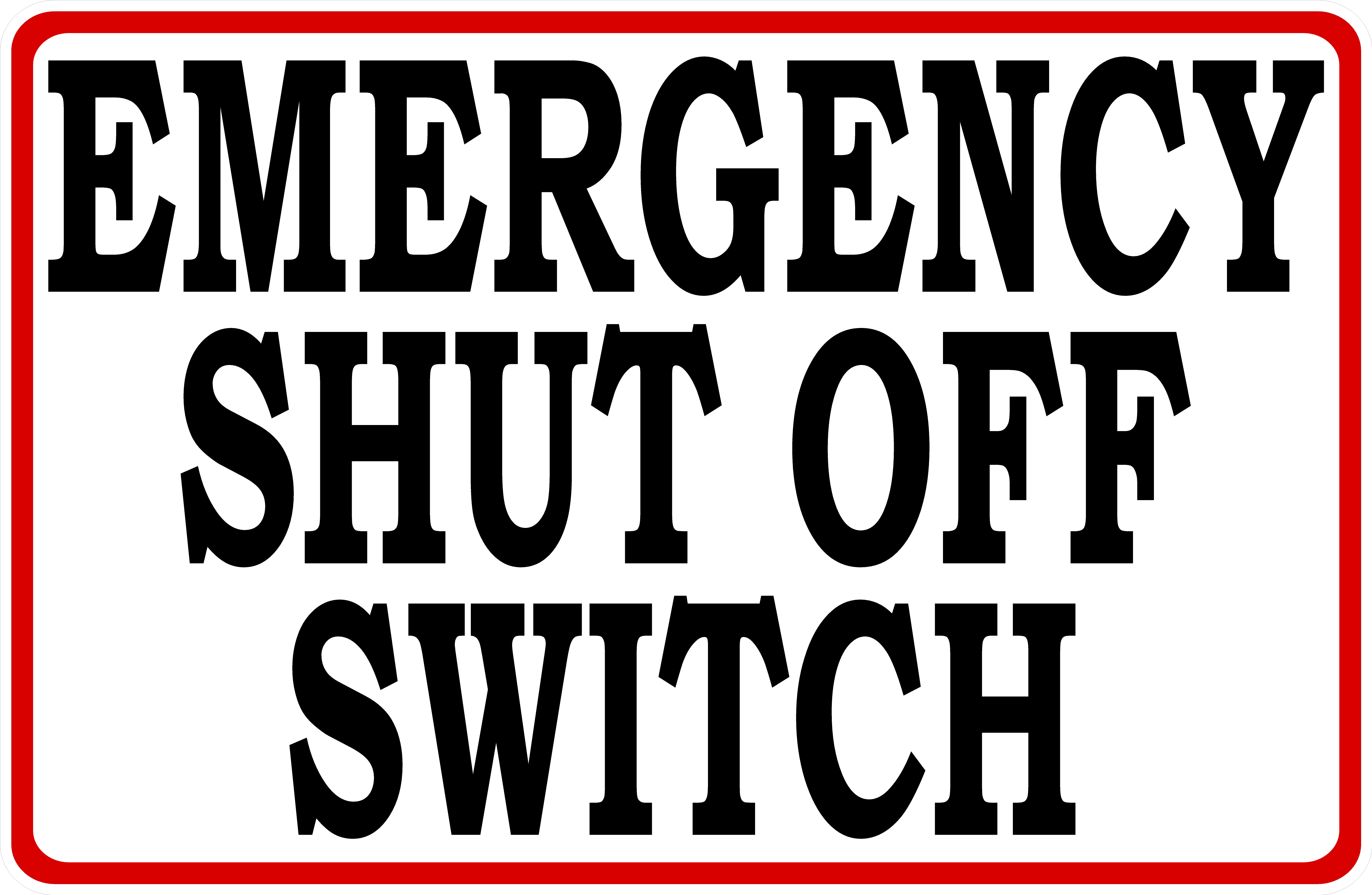 Emergency Shut Off Switch Sign - Walmart.com