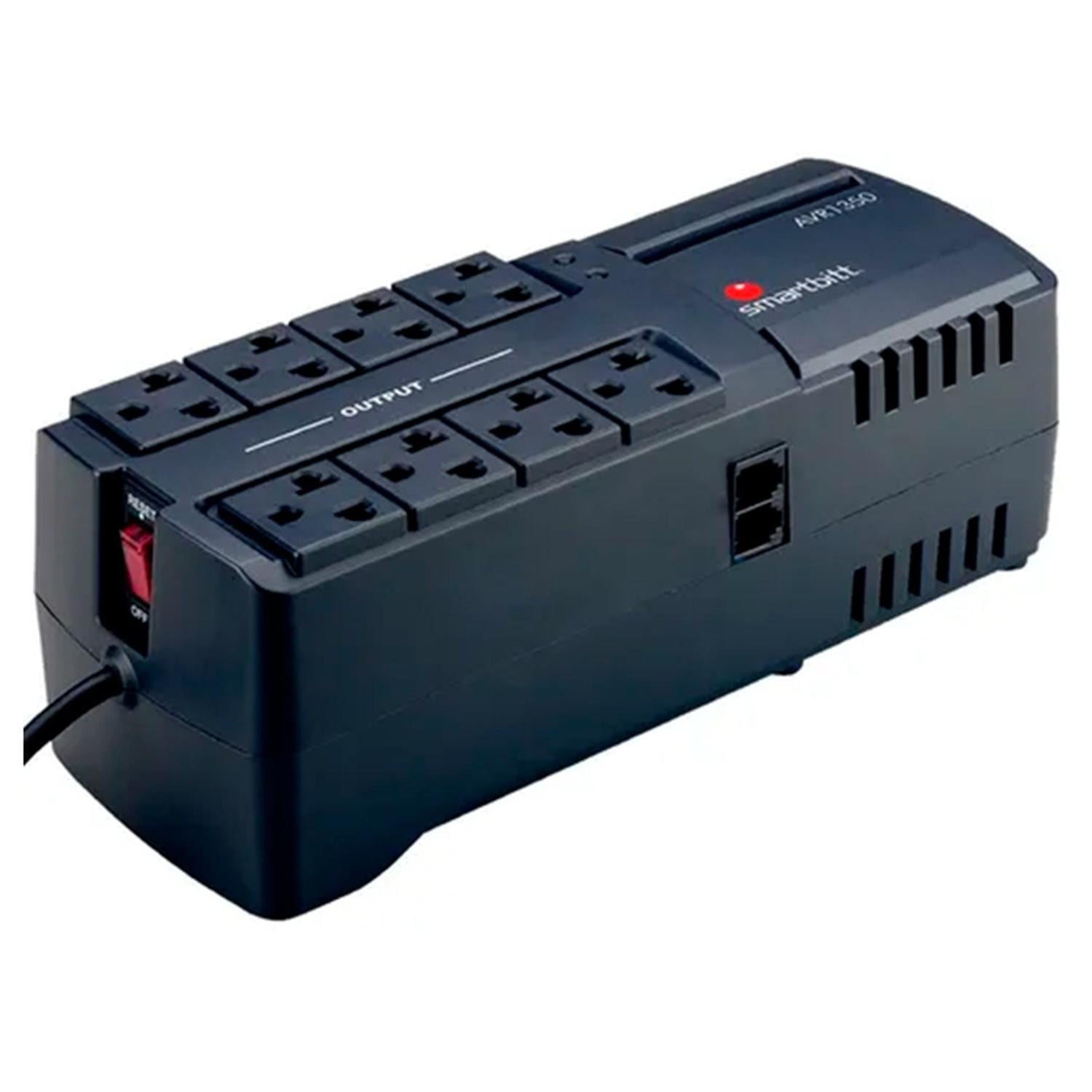 Regulador De Voltaje SMARTBITT Supresor de Picos 8 Contactos SBAVR1350 ...