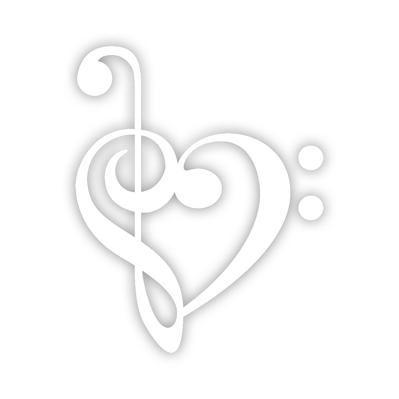 Treble Clef Heart Sticker Decal Die Cut - Self Adhesive Vinyl ...