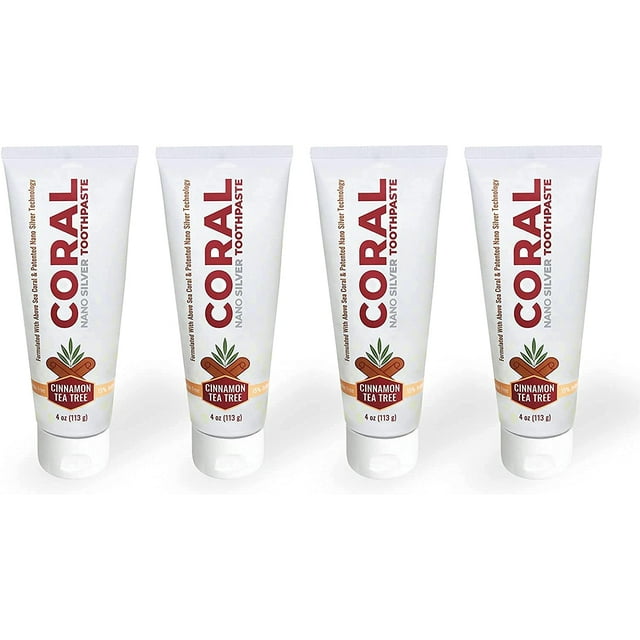 Coral Nano Silver Cinnamon Tea Tree Toothpaste, Natural Fluoride Free ...