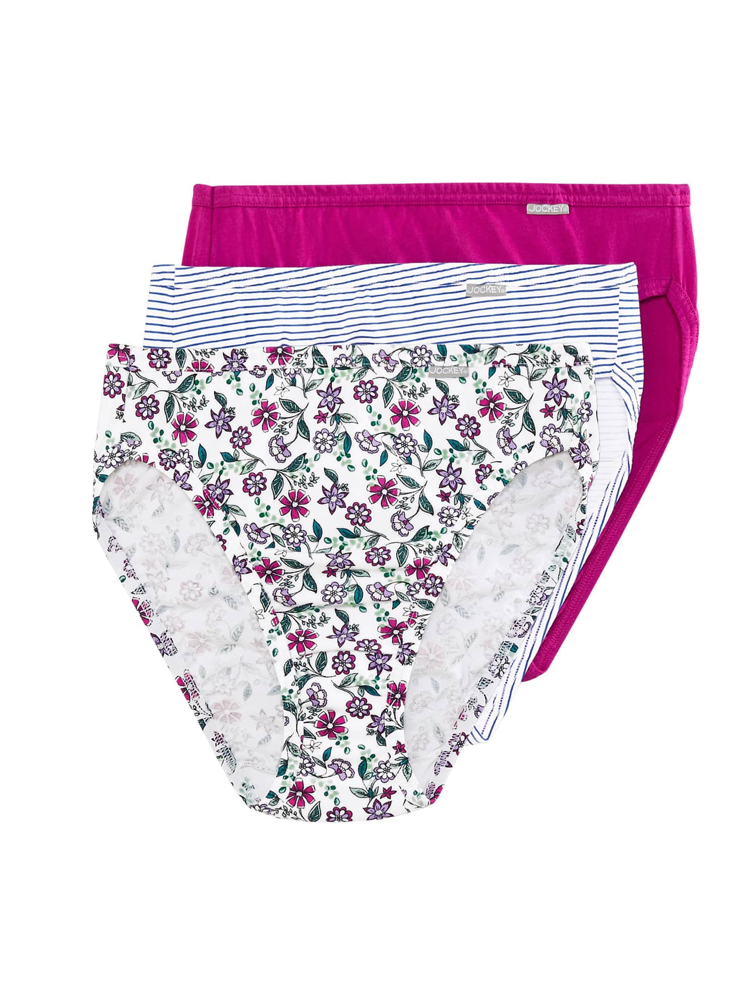 Jockey Womens Elance French Cut 3 Pack Underwear French Cuts 100