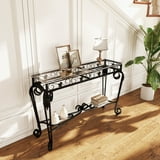 JRHRXXY 2-Tier Tempered Glass Console Table,Entrance/Sofa Table,for ...