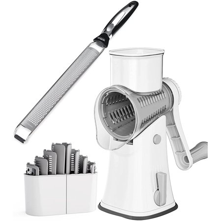 Rotary Cheese Grater Shredder and Kitchen Lemon Zester with Stainless ...