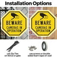 Beware Cameras in Operation (2 Pack) 10 inch X 10 inch Octagon Rust ...
