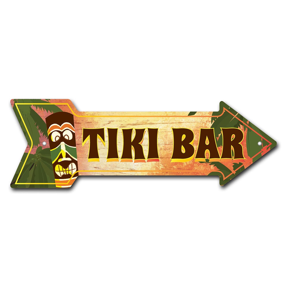 Tiki Bar 2 Arrow Sign Funny Home Décor 30" Wide - Walmart.com