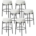 30 inch Swivel Round Bar Stools Set of 6, Upholstered Counter Height ...
