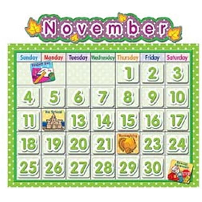 Teacher Created Resources Polka Dot School Calendar Bulletin Board - Walmart.com