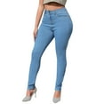ASDFVBKG Women's Fashion Skinny Jeans Light Blue High Waisted Stretchy ...