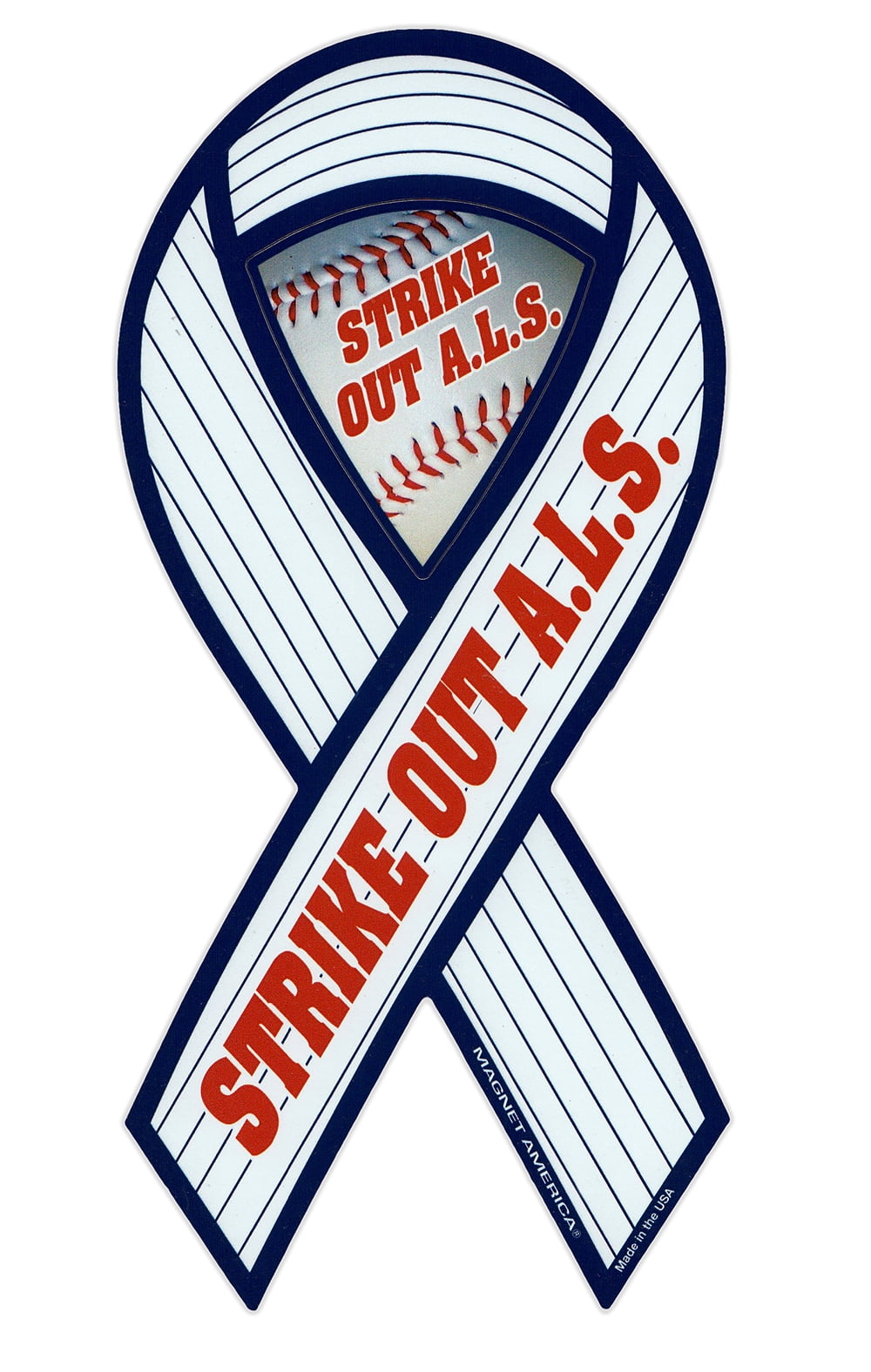 Magnetic Bumper Sticker - ALS Awareness (Lou Gehrig's Disease) - Ribbon ...
