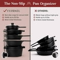 Cuisinel 5-Tier Black Silicone Coated Pan Rack, Cookware Stand, Cooking ...