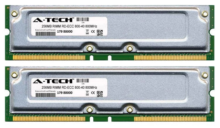 512MB Kit 2x 256MB Modules 800-40ns 400MHz RD-ECC RD RIMM Server 184-pin Memory Ram - Walmart.com