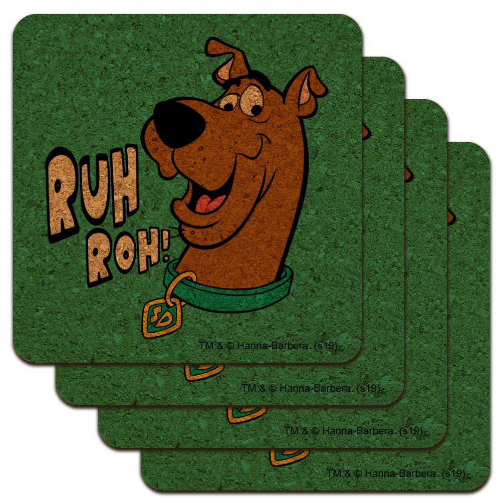 Scooby-Doo Ruh Roh Low Profile Novelty Cork Coaster Set - Walmart.com ...