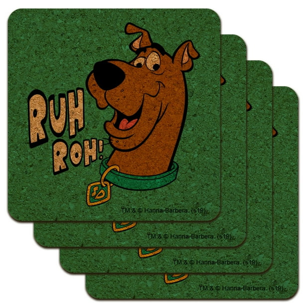 Scooby-Doo Ruh Roh Low Profile Novelty Cork Coaster Set - Walmart.com ...