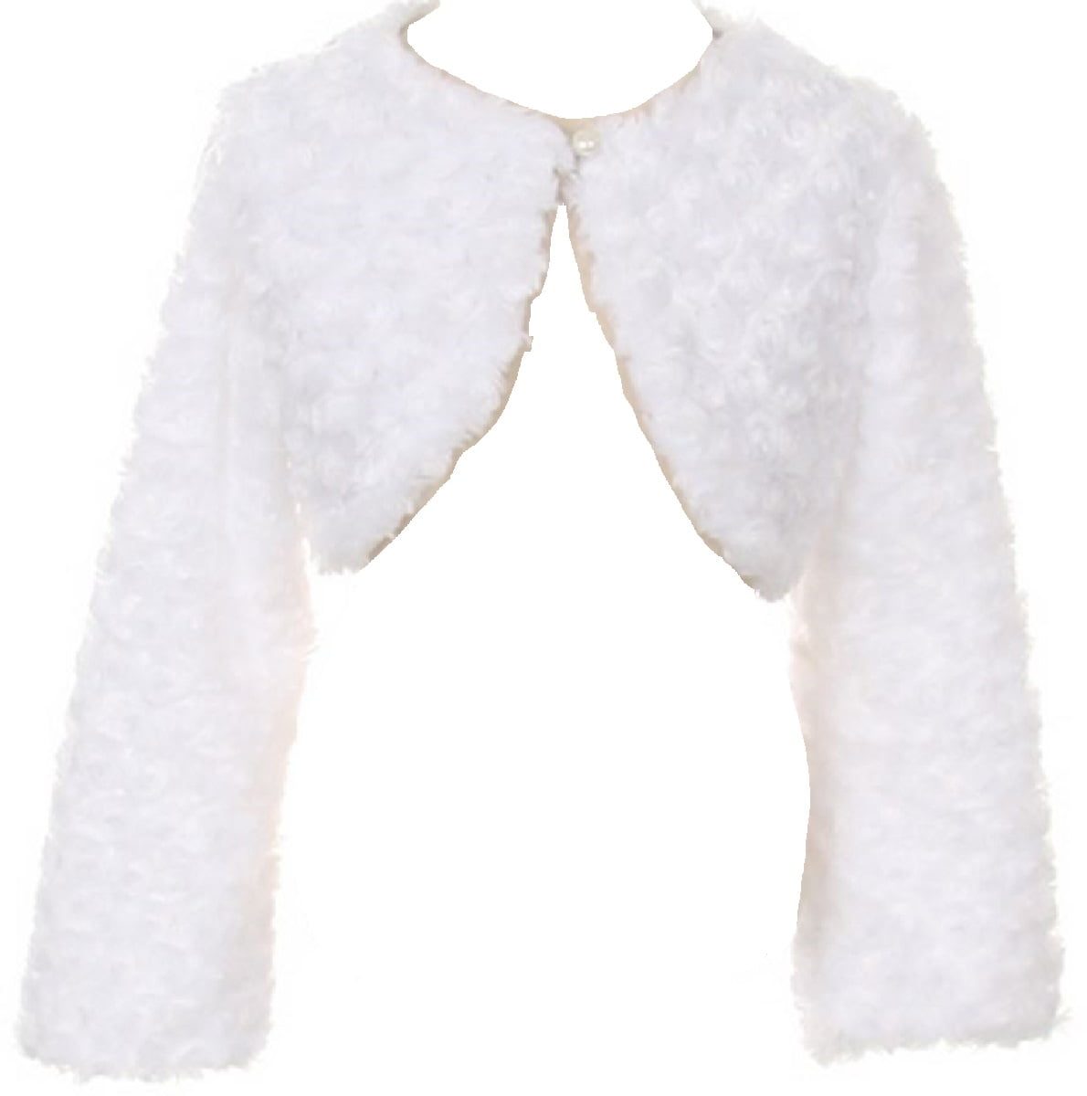 Little Girls Adorable Faux Fur Pearl Cover Up Bolero Jacket Shrug ...