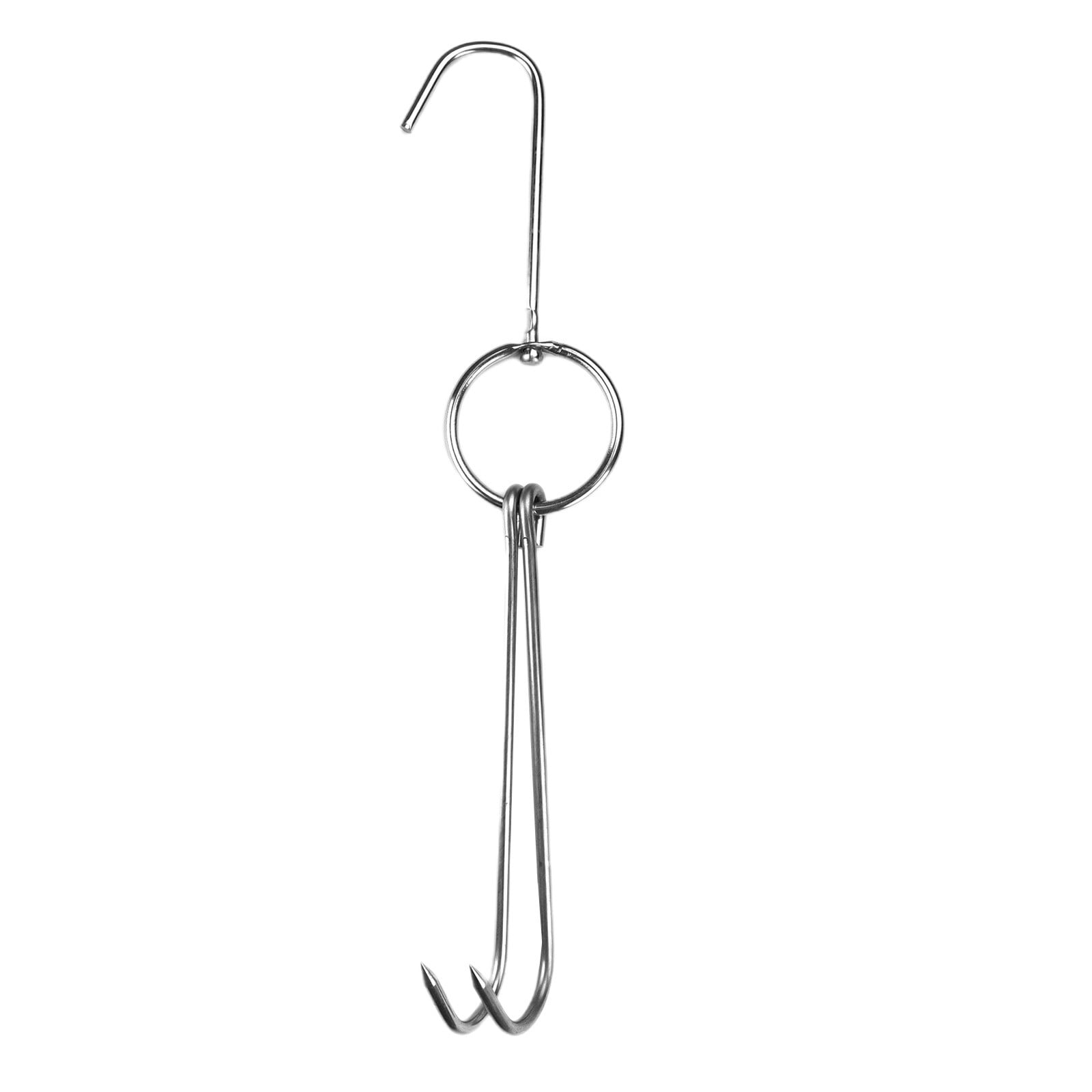FANJIE Stainless Steel Double Meat Hooks Roast Duck Bacon Shop Hook BBQ ...