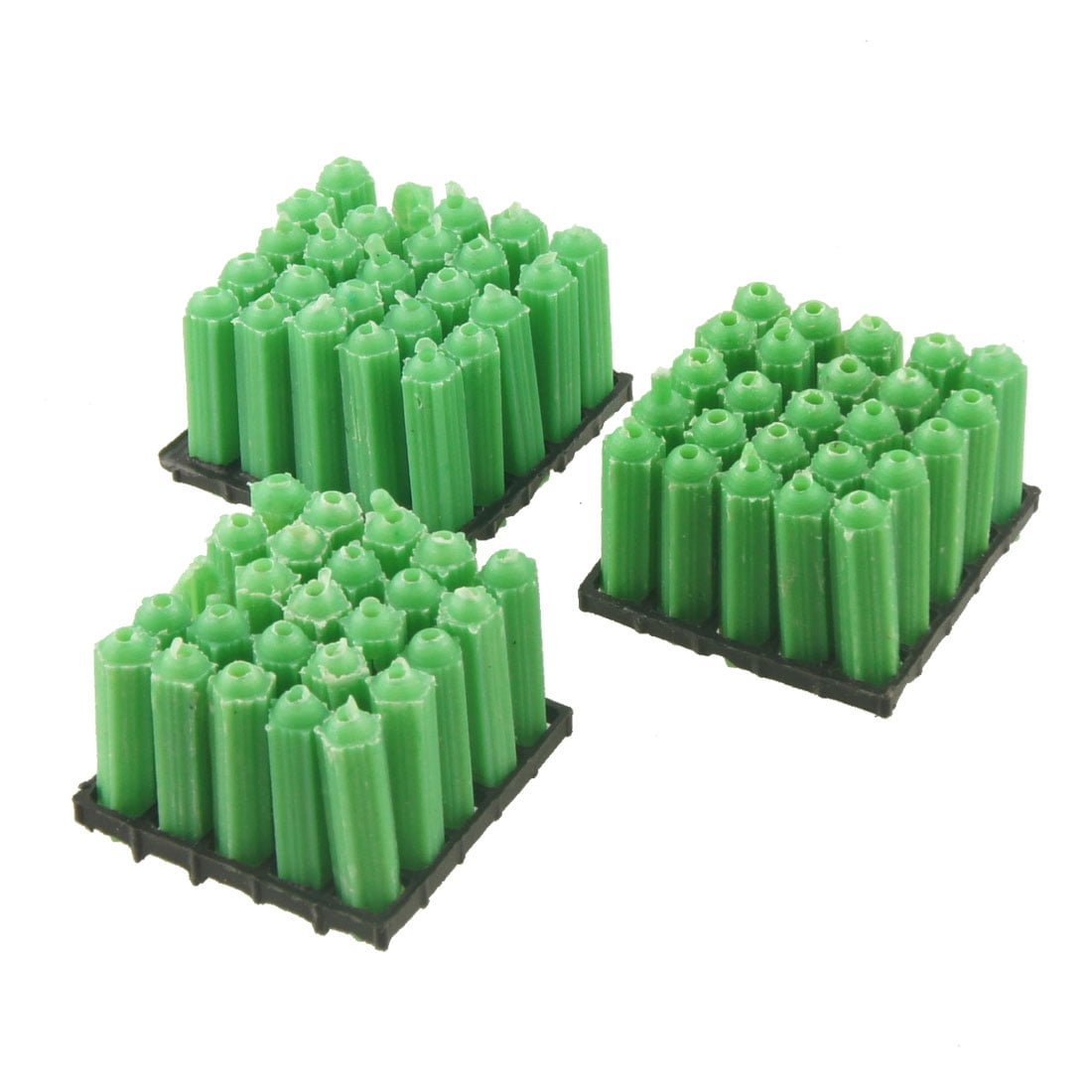 Unique Bargains 75 x 7mm Dia Green Nonslip Masonry Plastic Wall Plugs ...