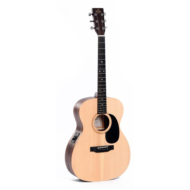 Sigma Guitars 000ME+ Auditorium Acoustic Electric Guitar, Natural ...