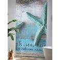 Bllue Starfish Sheer Curtains 108 Inch Long 1 Panel Text Vintage Wood ...