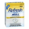 Refresh Optive Mega 3 Lubricant Eye Drops, Flaxseed Oil, 30 Vials, 6 ...