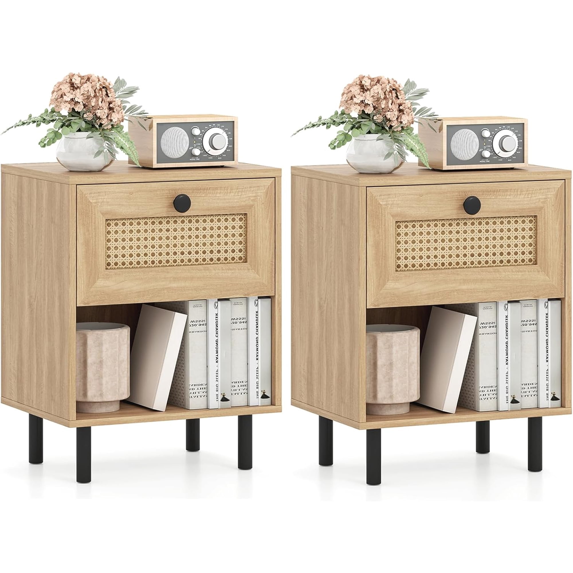 Click here for Nobrand Dortala Rattan Nightstands Set Of 2  Boho... prices