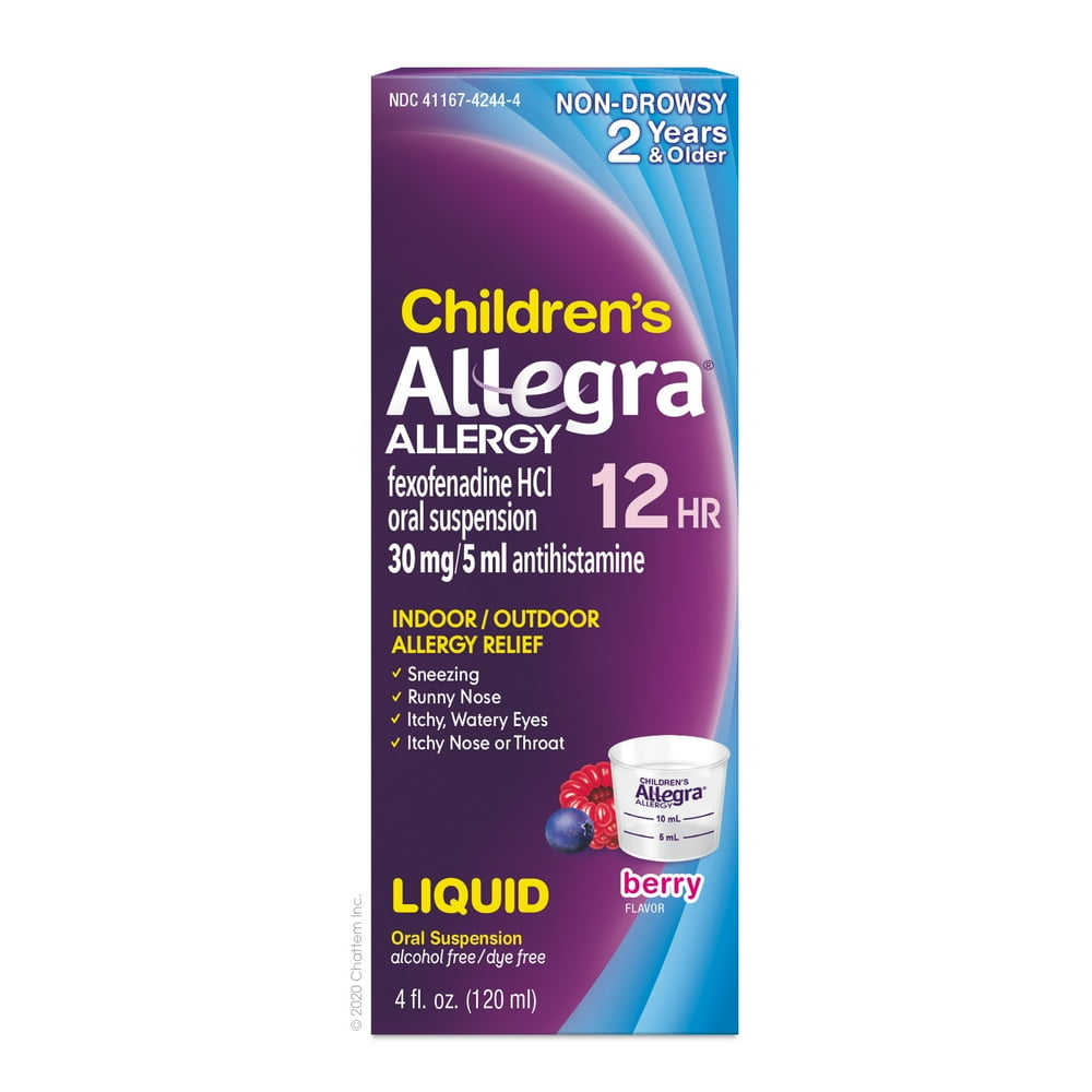 Allegra Children's 12HR Liquid (4 Oz, Berry Flavor, 30 mg) - Walmart ...