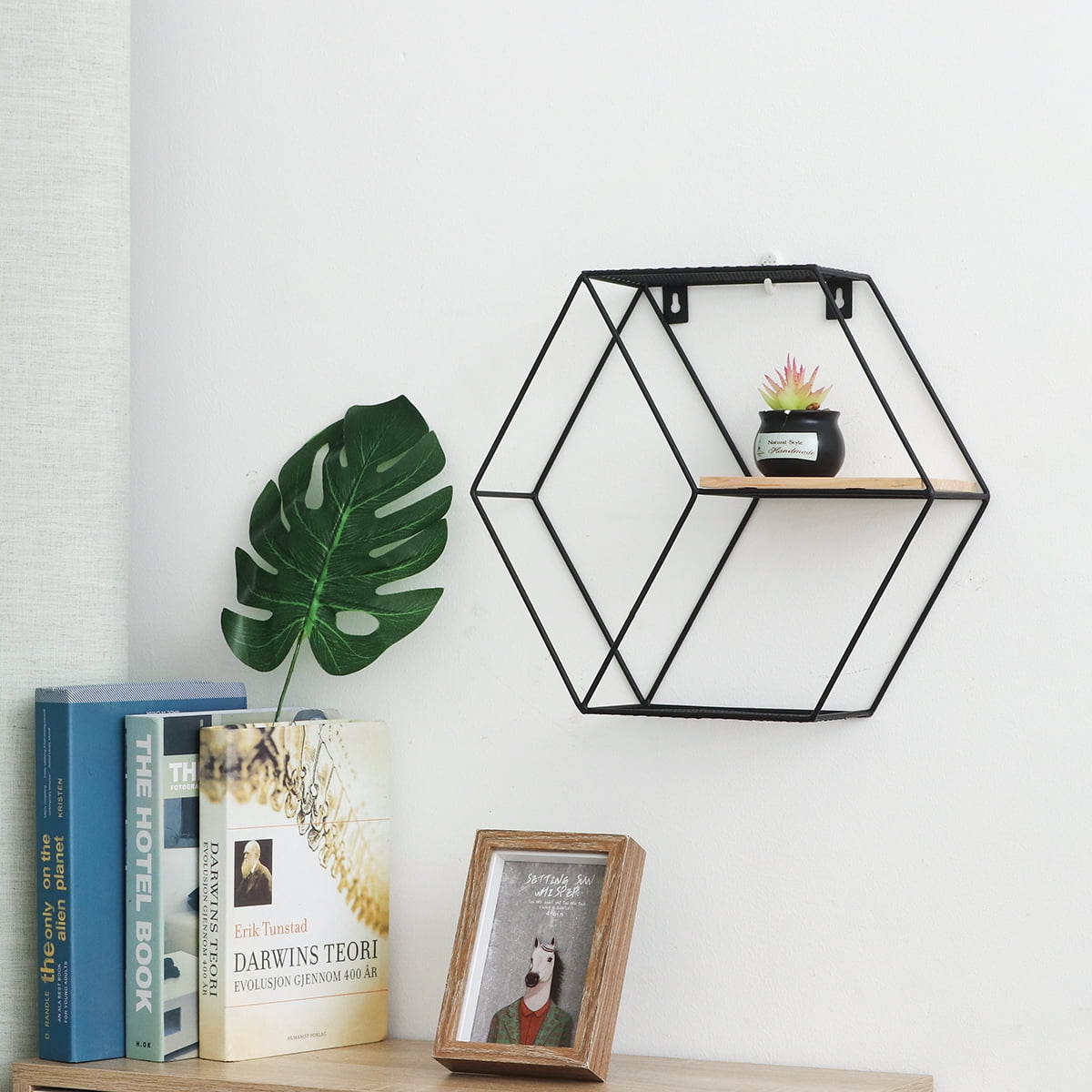 Metal Wall Shelf, Wall Display Shelf, Industrial Style Wood Iron Craft ...