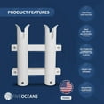 Five Oceans Two Pole Rod Holder, White ABS Plastic, Side Mount, Marine ...
