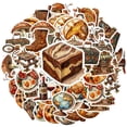 35pcs-50pcs Retro Suitcase Stickers Travel Food Decals Vintage Camera ...