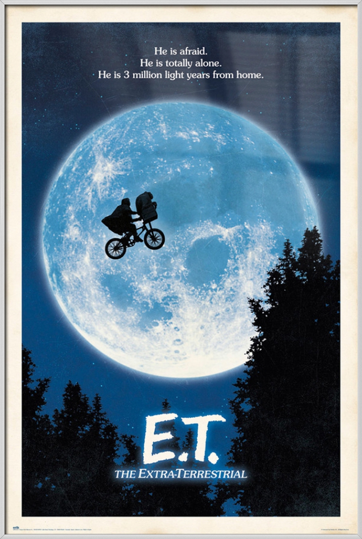 E.T. - The Extra Terrestrial - Framed Movie Poster (Regular - Bicycle ...