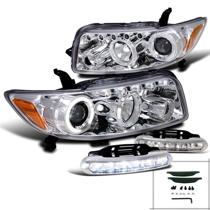 Spec-D Tuning Halo Projector Headlights Chrome W/ LED Driving Fog Lamps ...