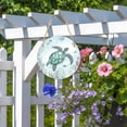Coastal Sea Turtle Round Front Door Welcome Sign, 7.8 Inch Wall Hanging ...