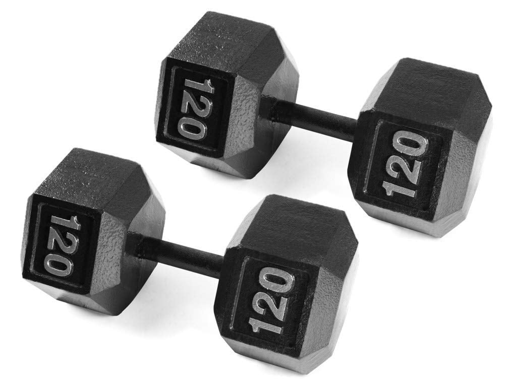 CAP Barbell Cast Iron Hex Dumbbell, 120 Lbs, Pair - Walmart.com