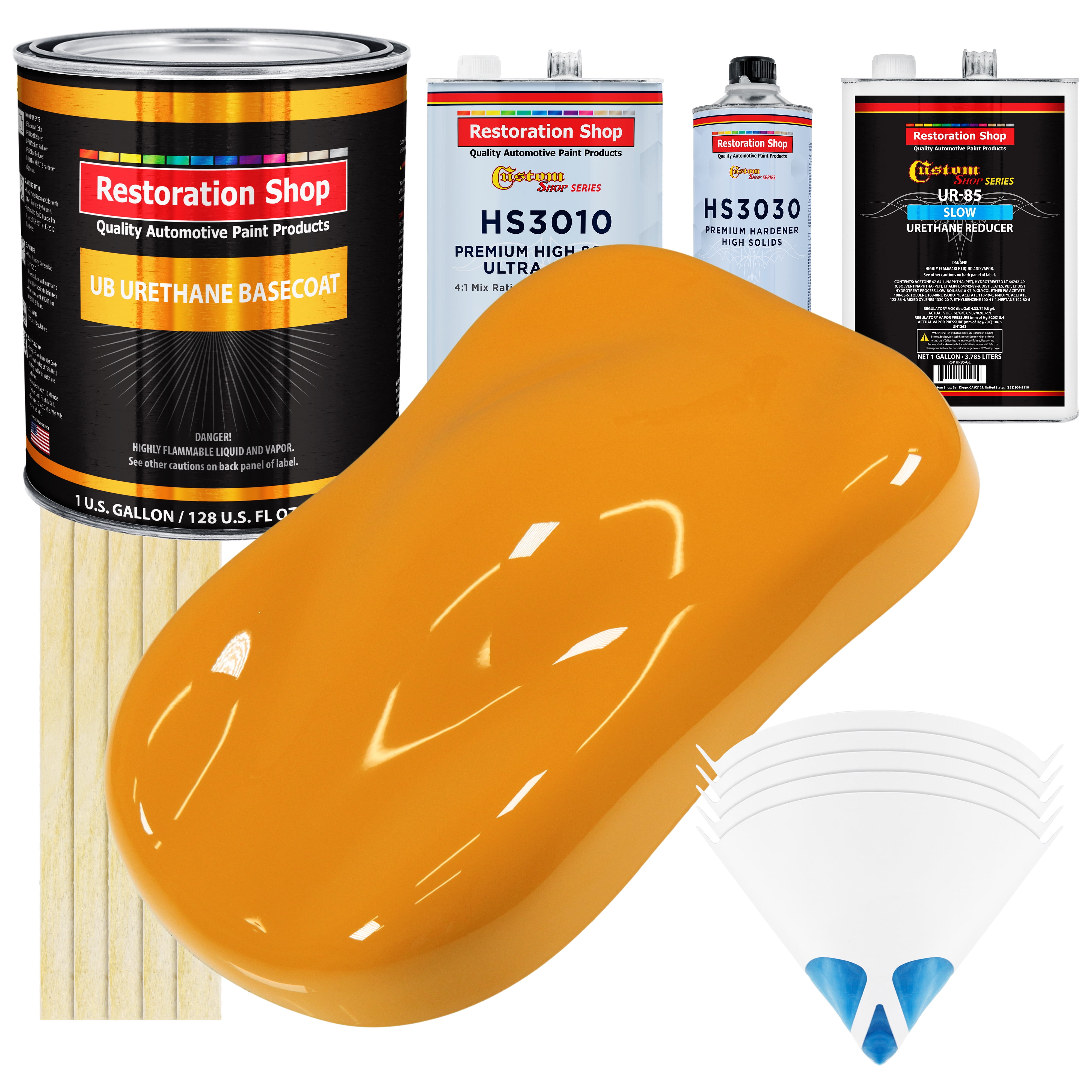 School Bus Yellow Gallon URETHANE BASECOAT CLEARCOAT Car Paint SLOW Kit ...