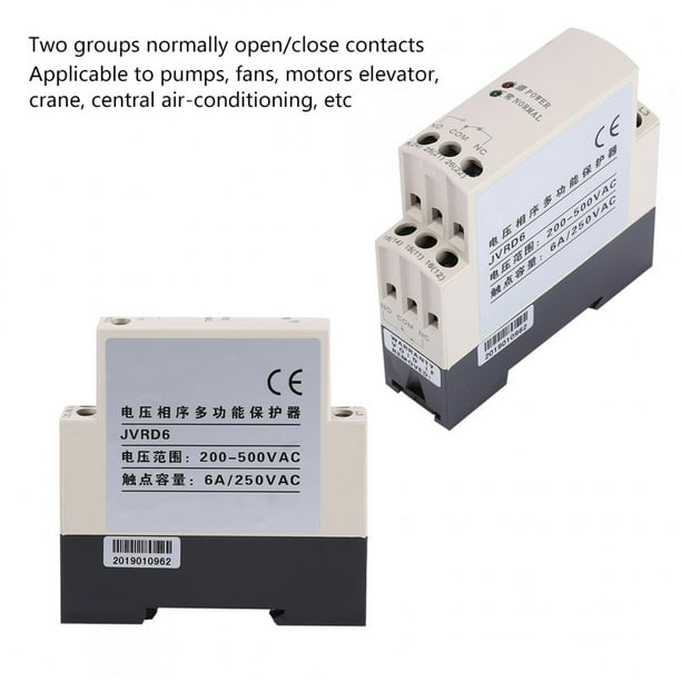 Phase Sequence Relay, 6A/250V AC Voltage Monitoring Relay, Measuring ...
