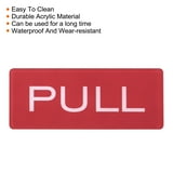 Uxcell Push Pull Door Sign Acrylic Self Adhesive Rectangle Sticker Red ...
