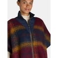 Time and Tru Plaid Puffer Poncho - Walmart.com