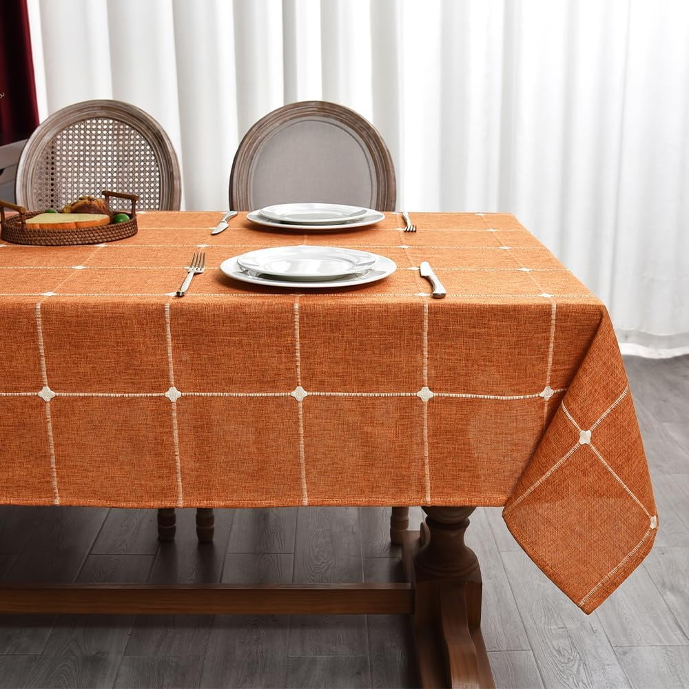 Click here for ‎zobesta Zobesta Orange Table Cloths Rectangular 1... prices