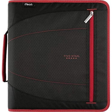 Five Star Deluxe Zipper Binder, 1" O Rings, Black/Gray - Walmart.com