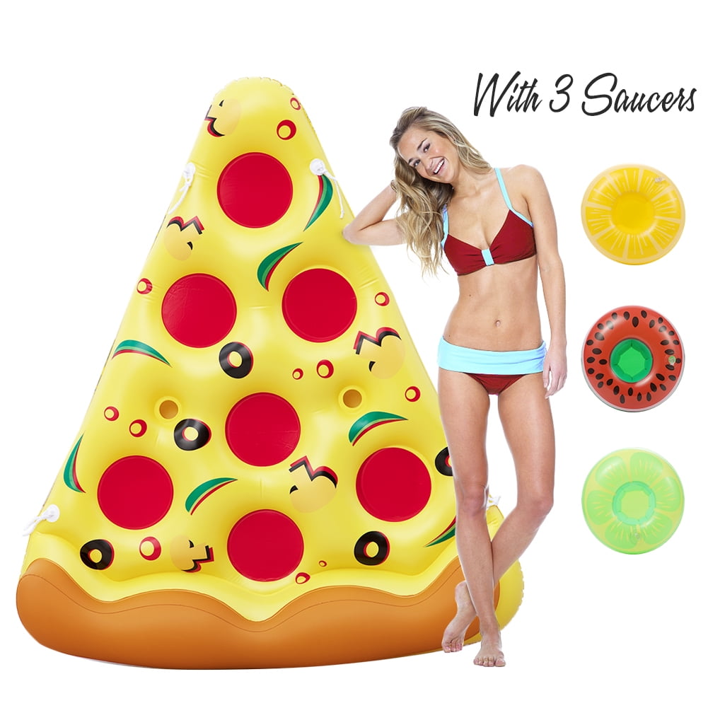 Simzone Inflatable Pizza Pool Float Giant Swimming Pool Rafts, Outdoor Swimming Party Floaties ...