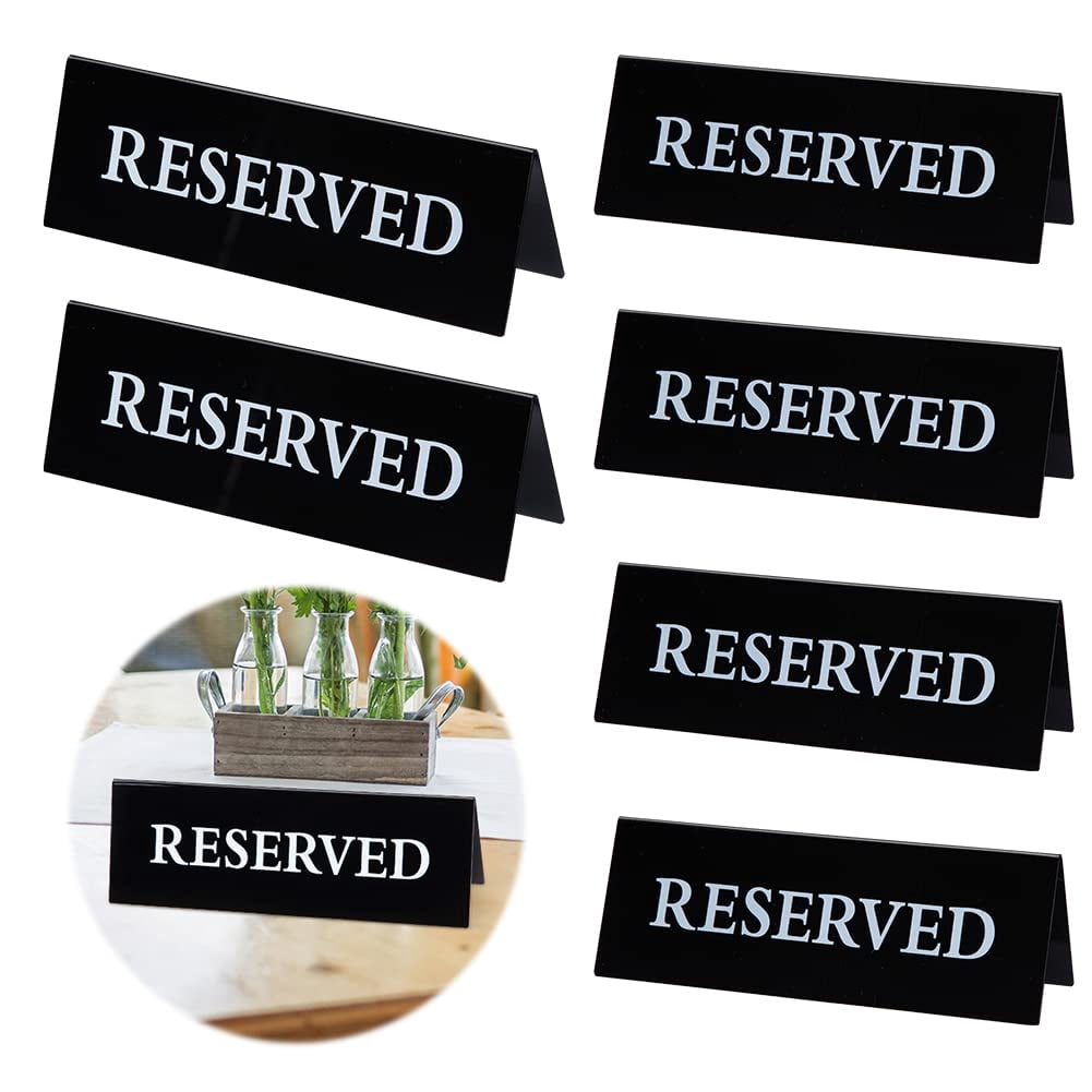6 Pcs Reserved Table Signs, Acrylic Waterproof Clear Reserved Holder ...