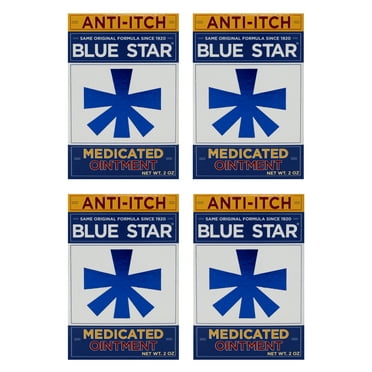 Blue Star Medicated Ointment for Pain Relief, Itch Reliever - 2 oz ...