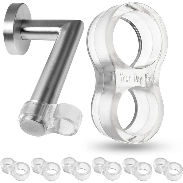 Door and window handle stops, 6 Pieces, Transparent, Rings with Ø 15 ...