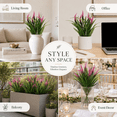 Artificial Ferns for Outdoors, UV Resistant Fake Greenery with Flower ...