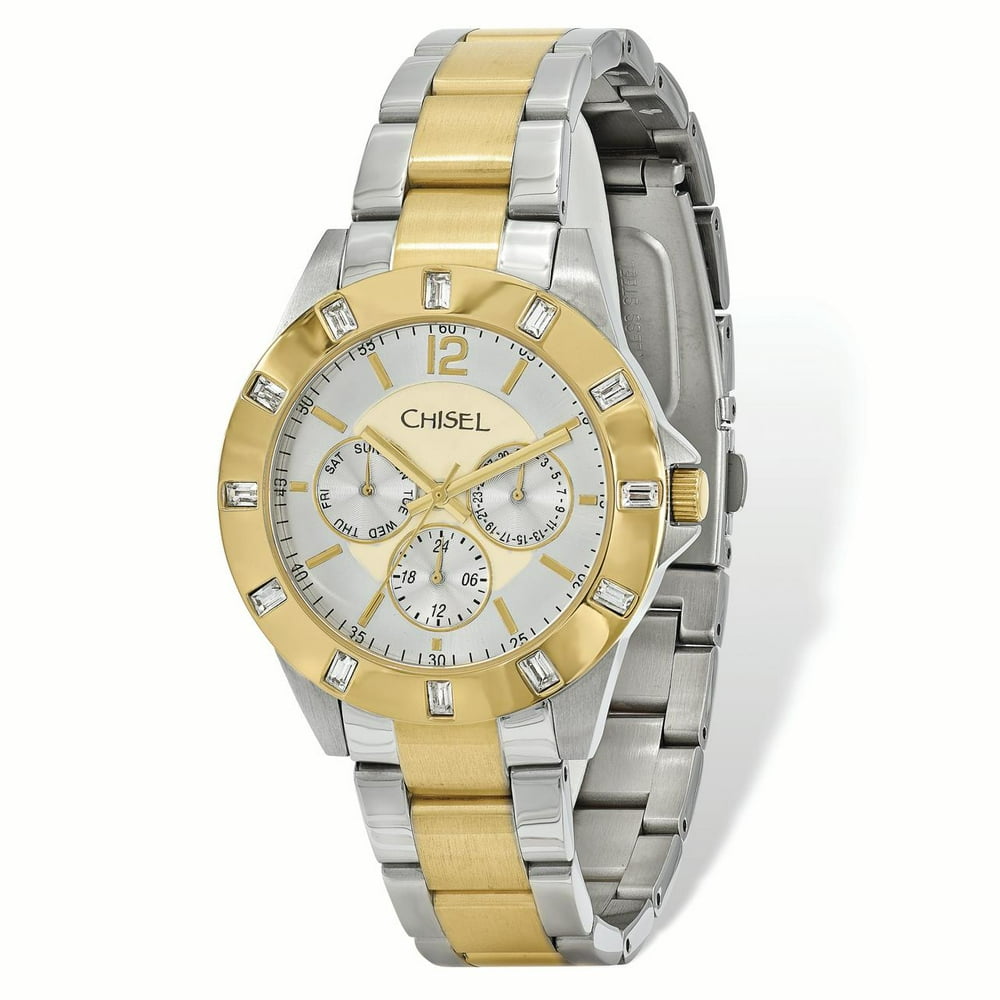 Chisel - Mens Chisel IP-plated 2-tone Stainless Steel Silver Dial Watch ...
